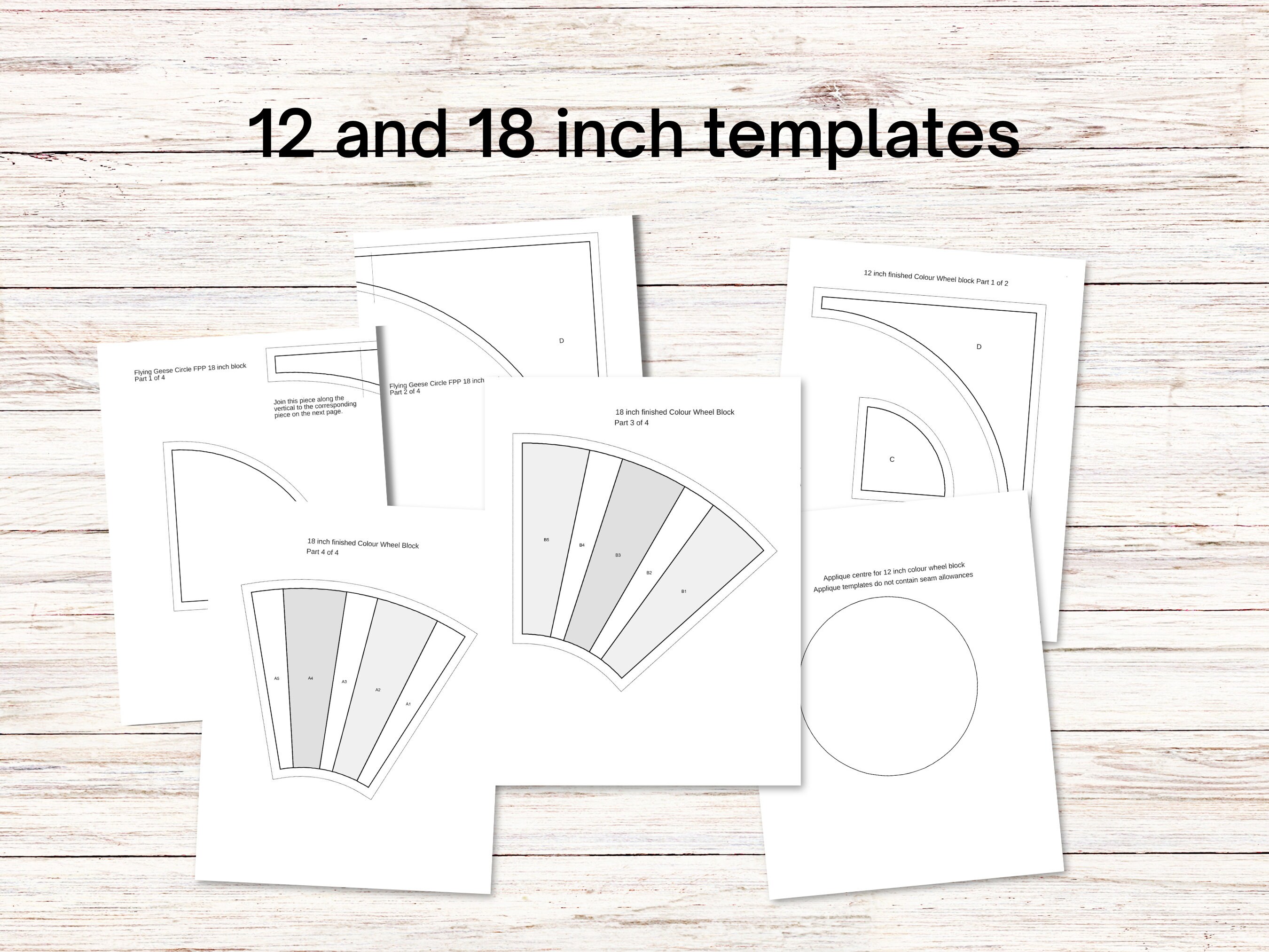 Color Wheel Foundation Paper Piecing FPP Mini Quilt Block Pattern ...