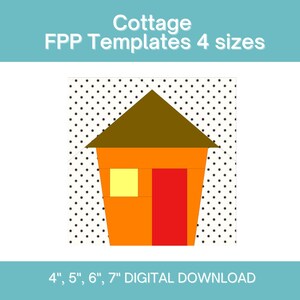 Cottage House FPP Foundation Paper Piecing Quilt Block Pattern Digital ...