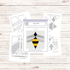 Bee FPP Foundation Paper Piecing Quilt Block Pattern Digital Download ...