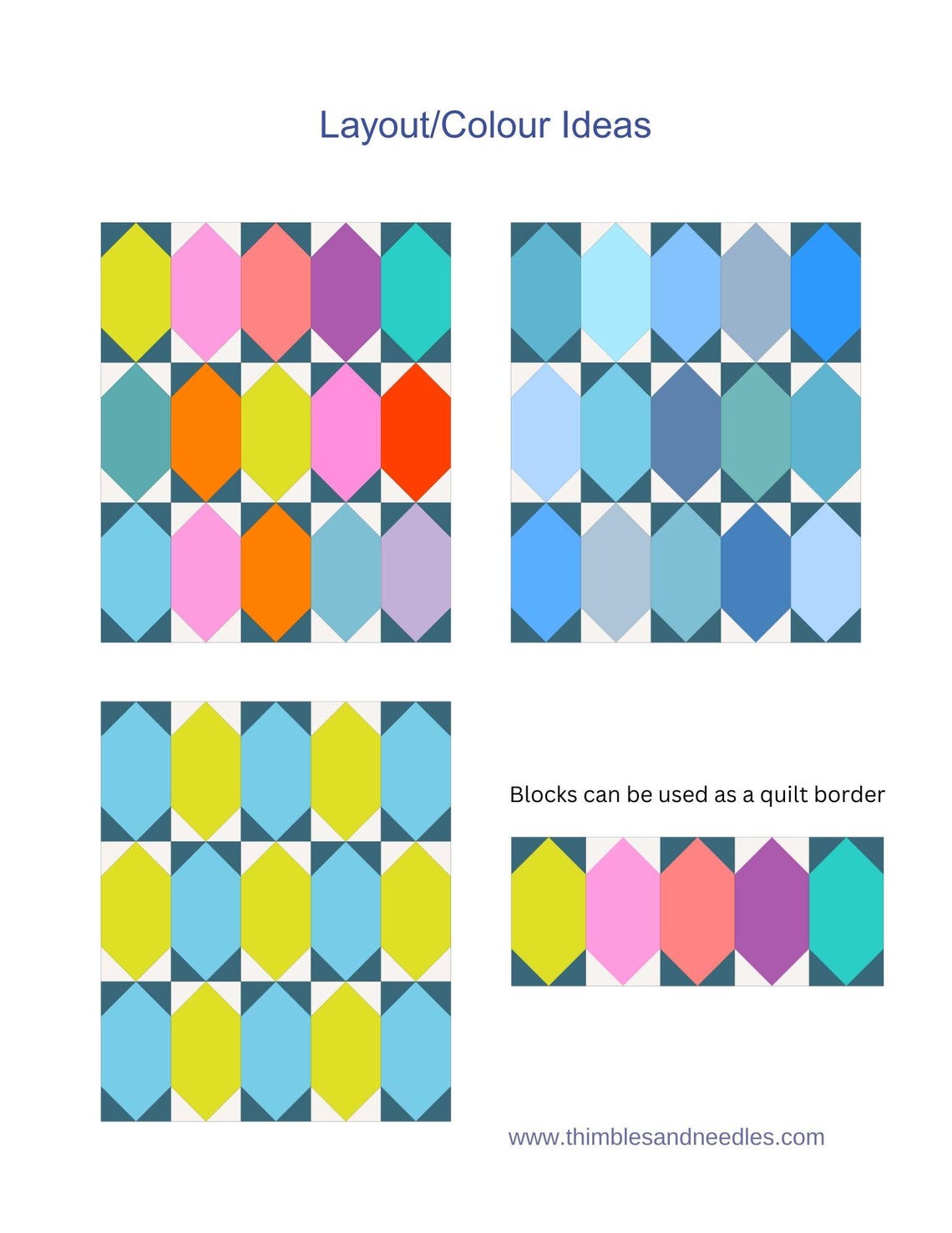 Lozenges FPP Foundation Paper Piecing Quilt Block Pattern Digital ...