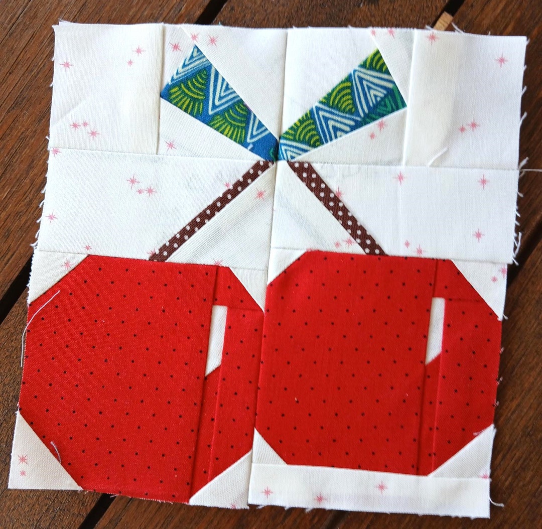 Cherry on Top FPP Foundation Paper Piecing Quilt Block Pattern Digital ...