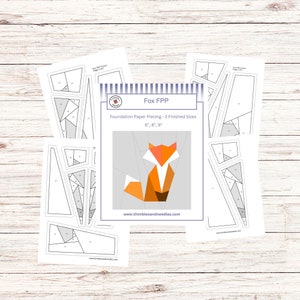 Fox FPP Foundation Paper Piecing Quilt Block Pattern Digital Download ...