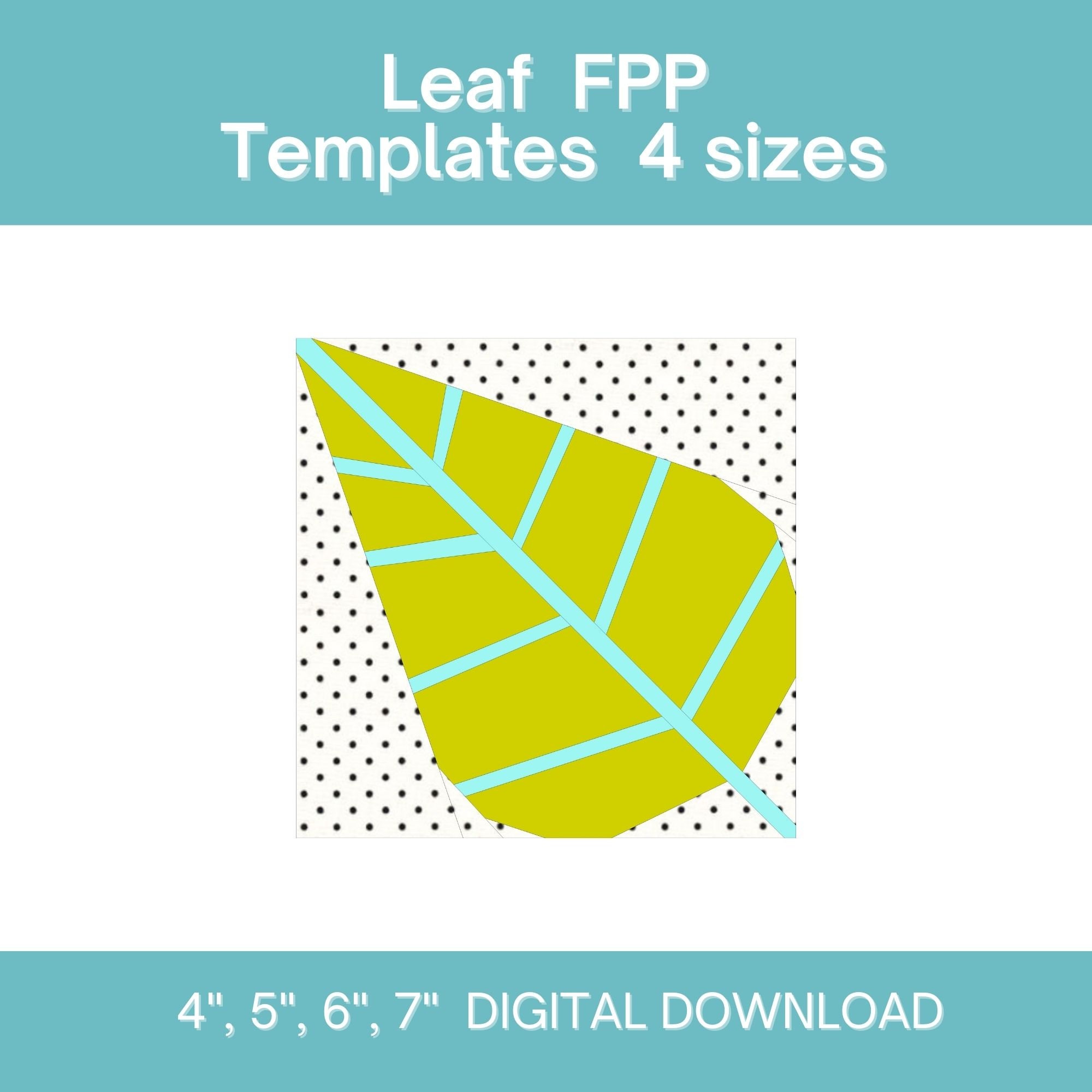 Leaf FPP Foundation Paper Piecing Quilt Block Pattern Digital Download ...