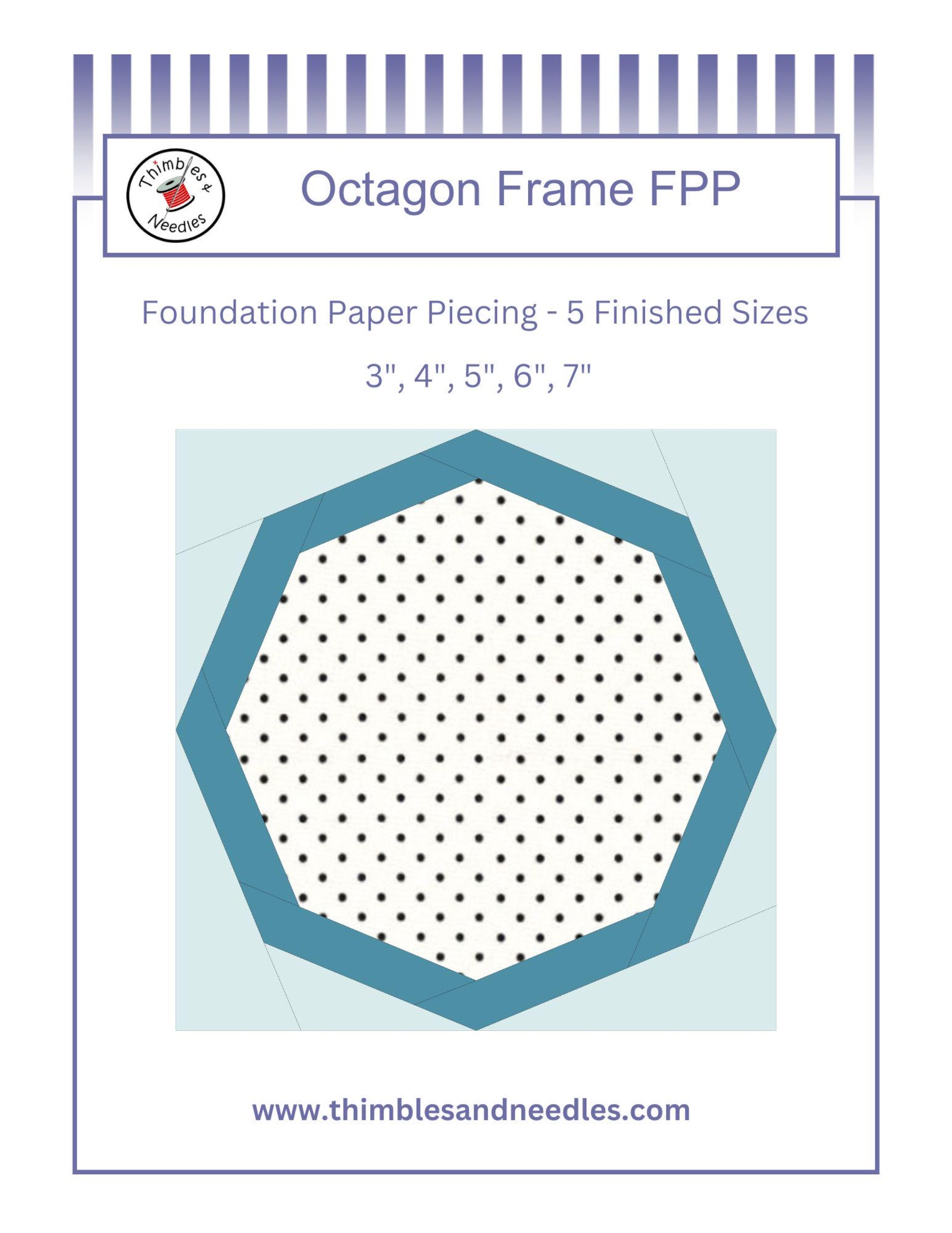 Octagon Frame FPP Foundation Paper Piecing Quilt Block Pattern Digital ...