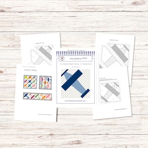 Aeroplane (airplane) FPP Foundation Paper Piecing Quilt Block Pattern ...