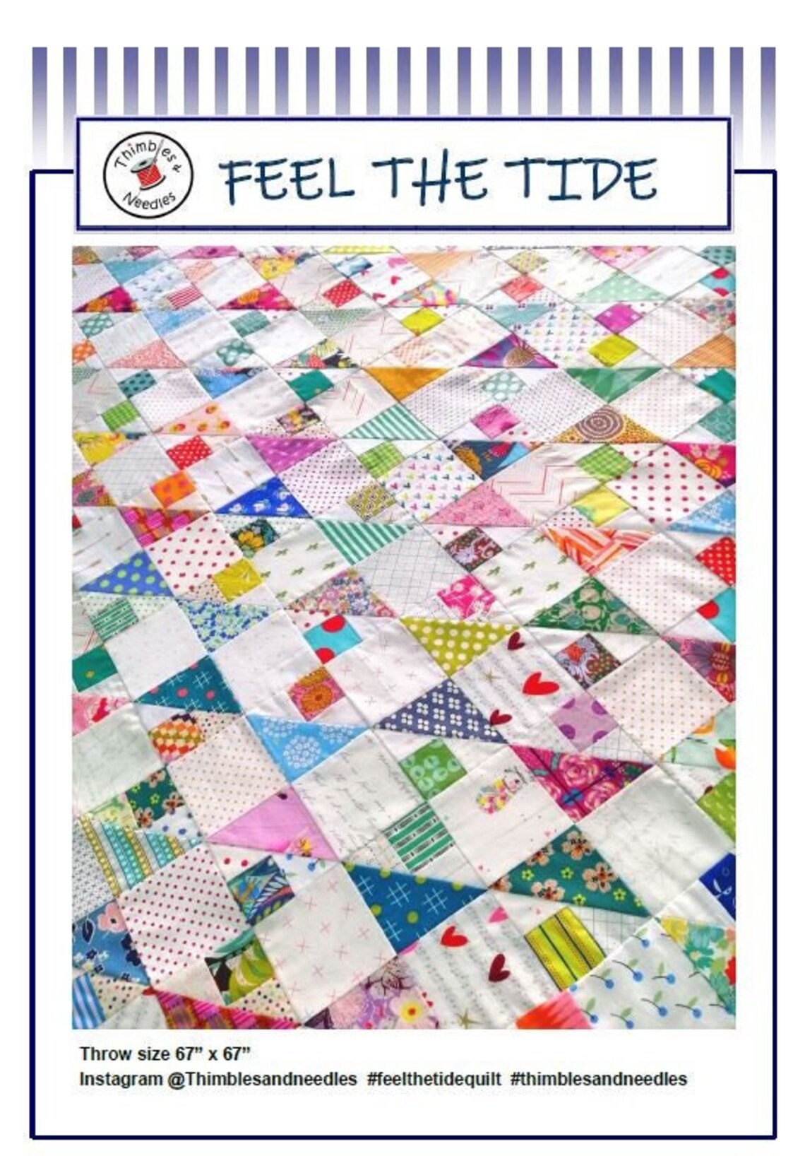 Feel the Tide PDF Quilt Pattern Scrap Quilt Throw Quilt - Etsy
