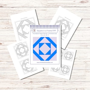 Square in a Frame FPP Foundation Paper Piecing Quilt Block Pattern ...