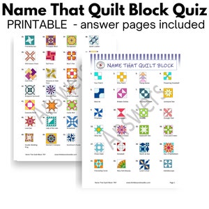 Name That Quilt Block Quiz Quilting Retreat Activity Digital Download ...