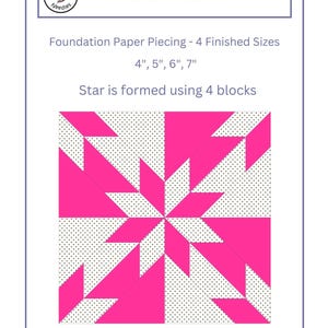 Hunter's Star FPP Foundation Paper Piecing Quilt Block Pattern Digital ...