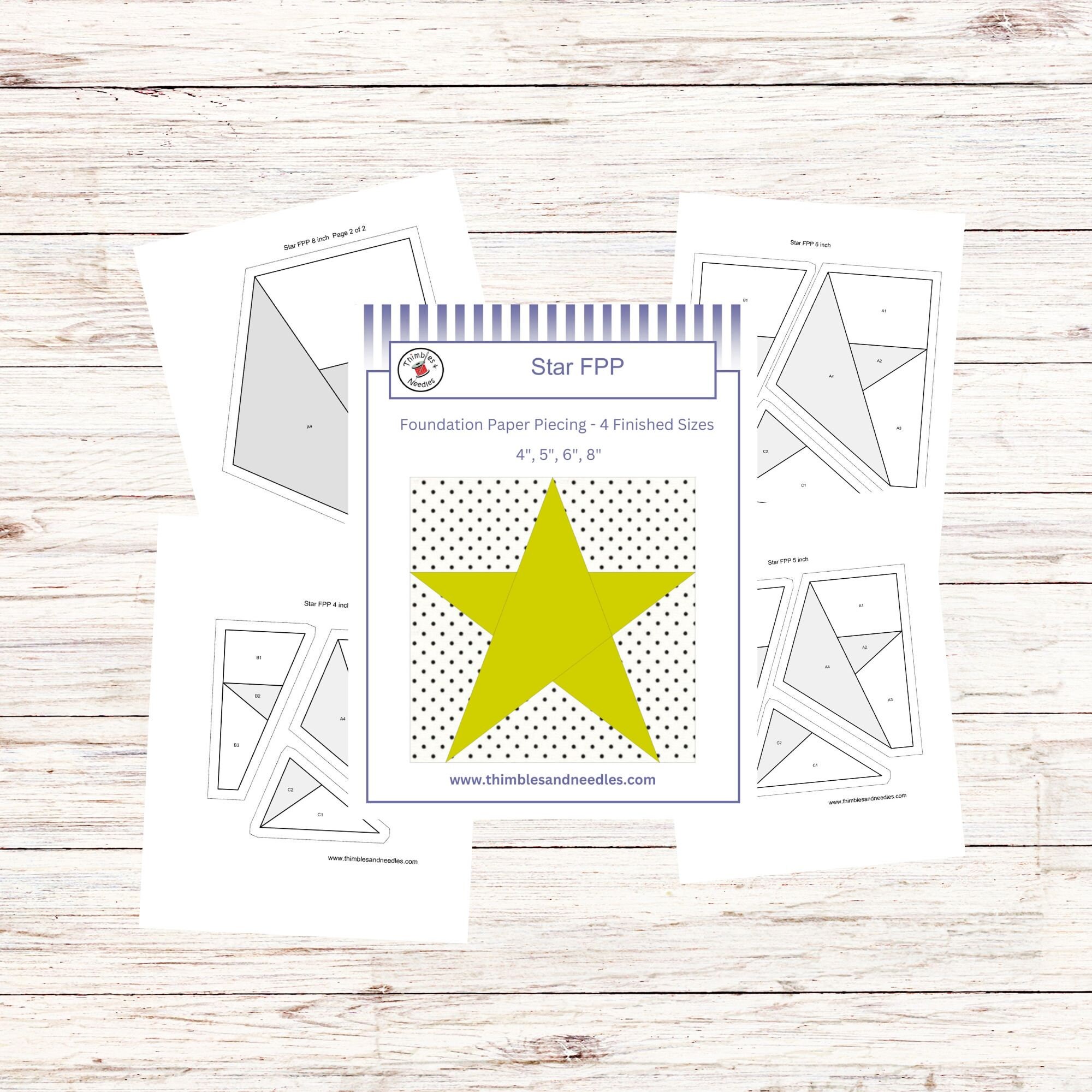 Star FPP Foundation Paper Piecing Quilt Block Pattern Digital Download ...