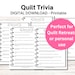 Quilt Trivia Game: Printable Digital Download for Quilt Retreats - Etsy