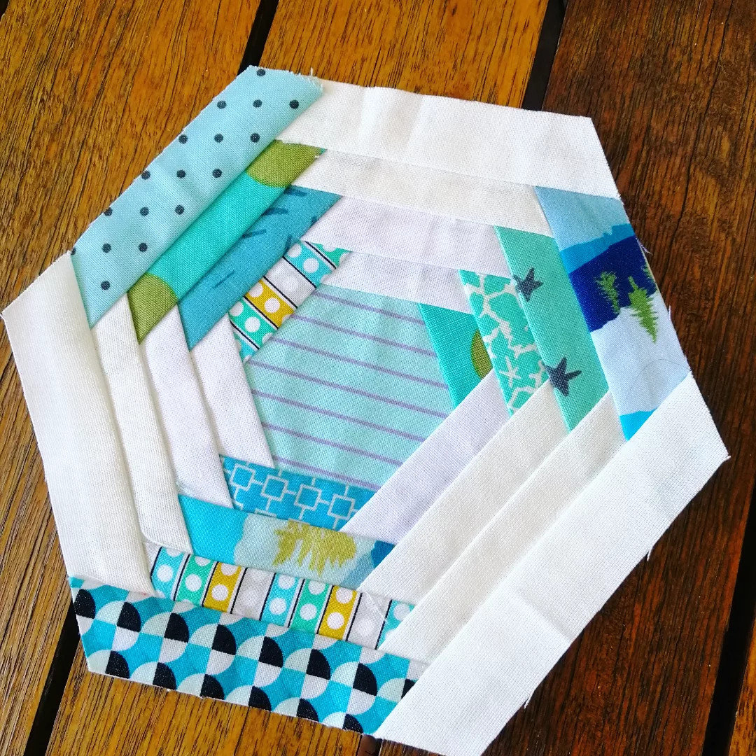 Hexagon Log Cabin FPP Foundation Paper Piecing Quilt Block Pattern ...