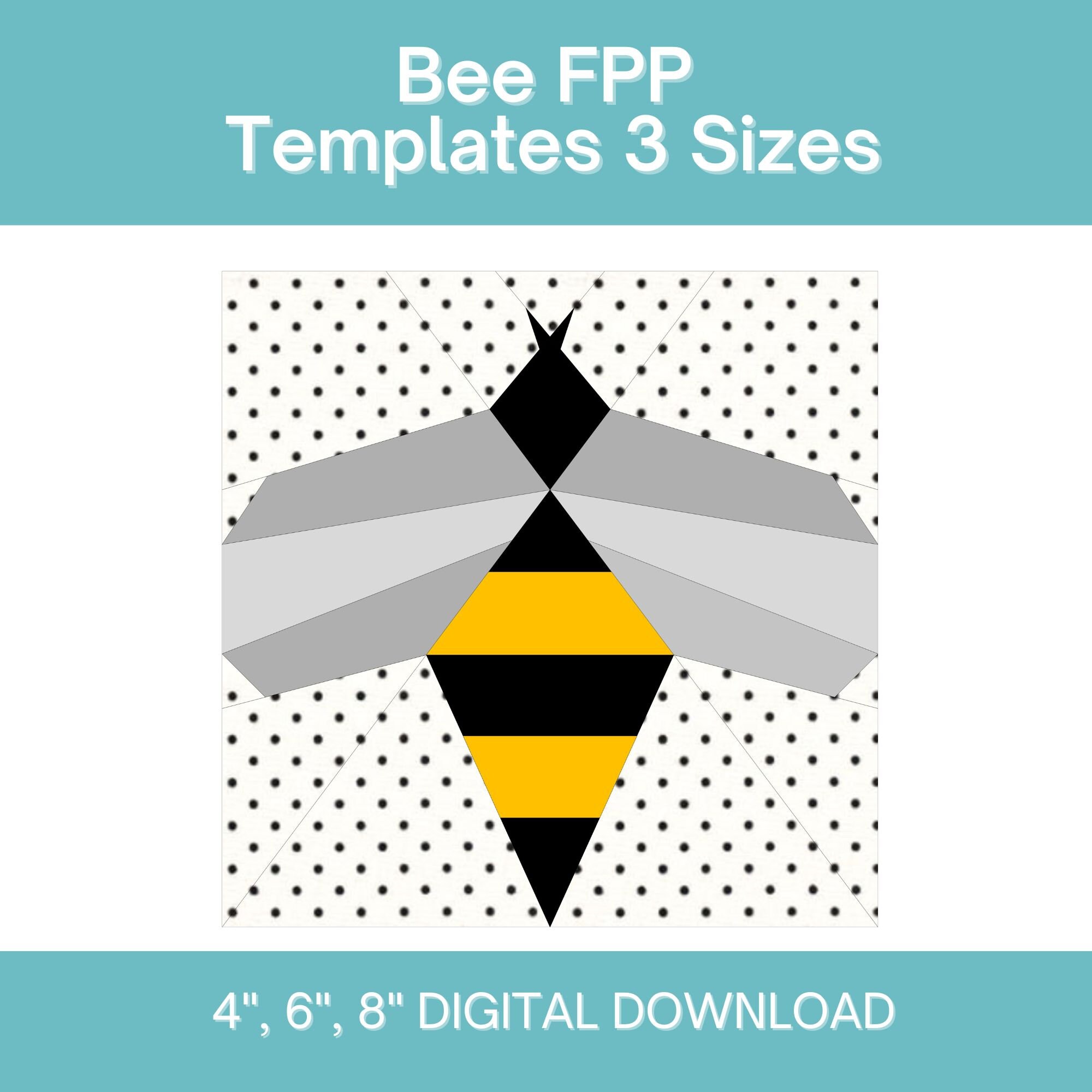 Bee FPP Foundation Paper Piecing Quilt Block Pattern Digital Download ...