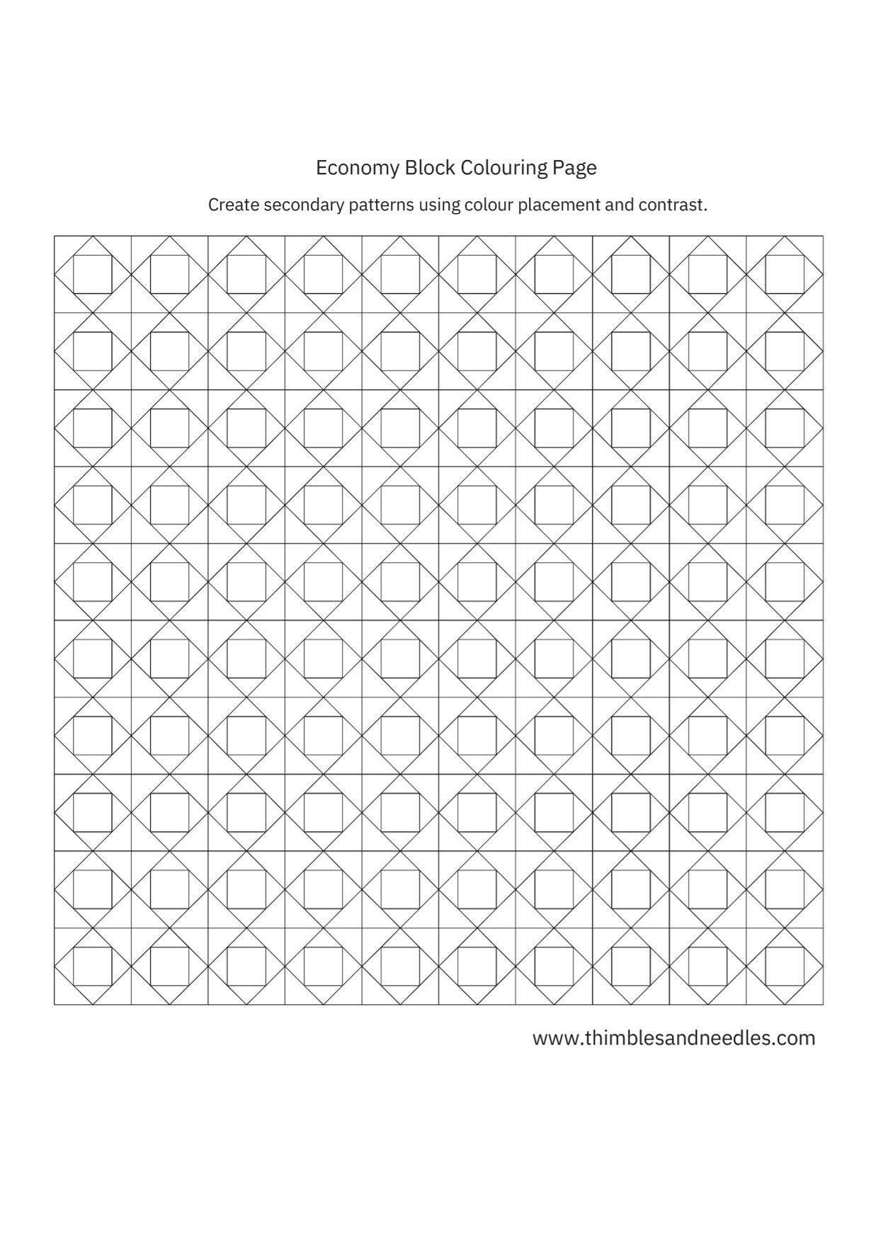 Economy Block FPP Foundation Paper Piecing Quilt Block Pattern Digital ...