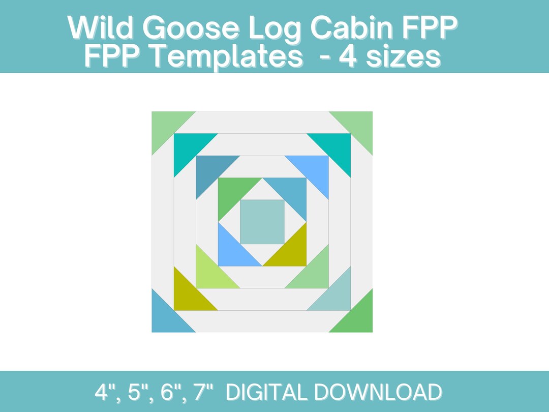 Wild Goose Log Cabin Foundation Paper Piecing FPP Quilt Block - Etsy