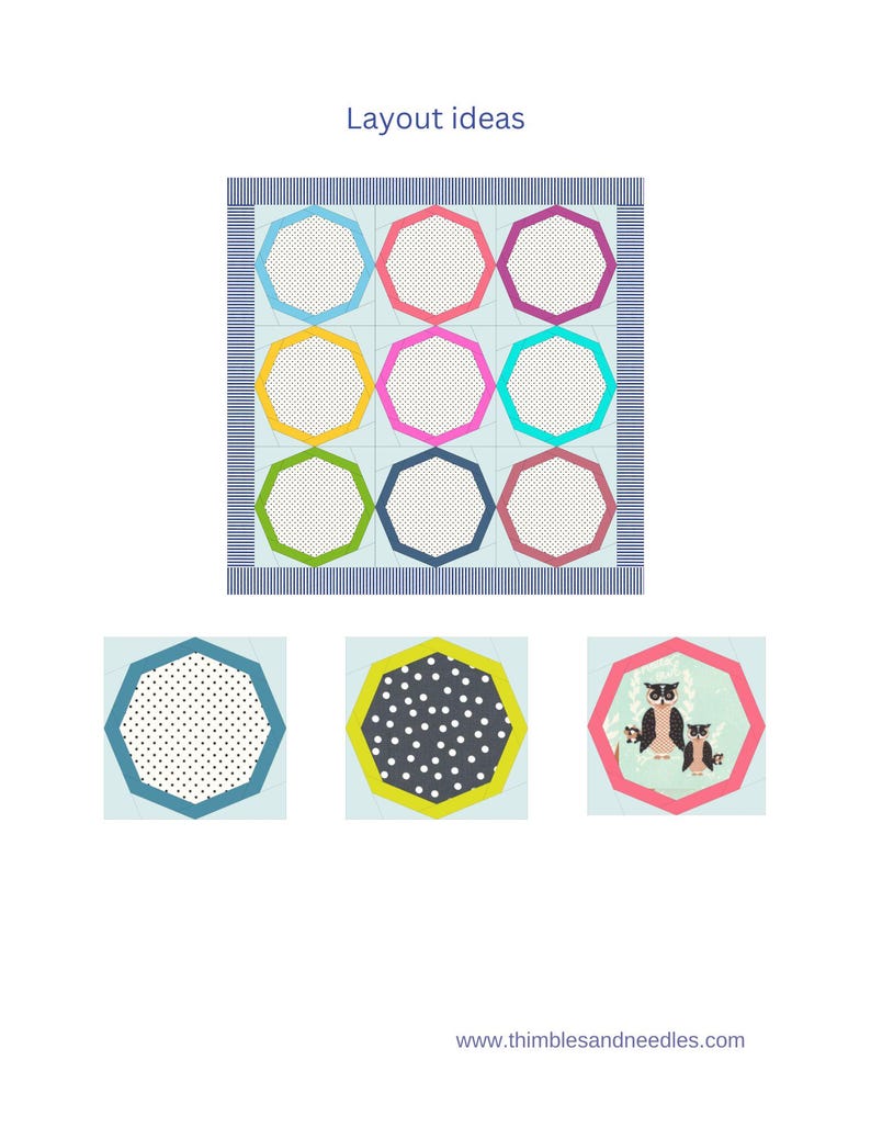 Octagon Frame FPP Foundation Paper Piecing Quilt Block Pattern Digital ...