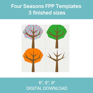 Four Seasons Tree FPP Foundation Paper Piecing Quilt Block Pattern ...