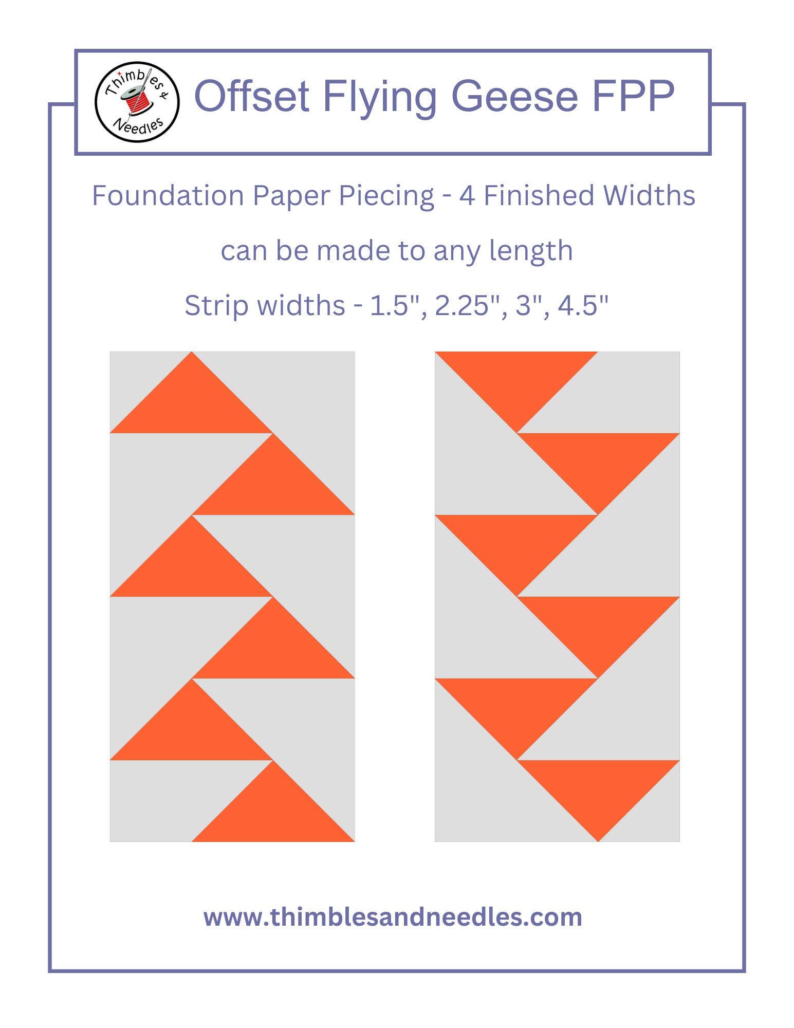 Offset Flying Geese Quilt Border FPP Foundation Paper Piecing Quilt ...