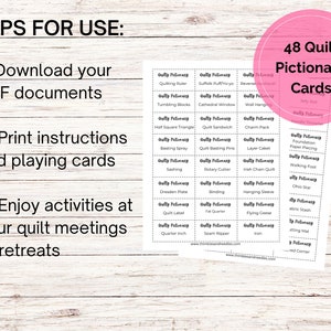 Quilt Pictionary Printable Digital Download Quilt Retreat Game Digital ...