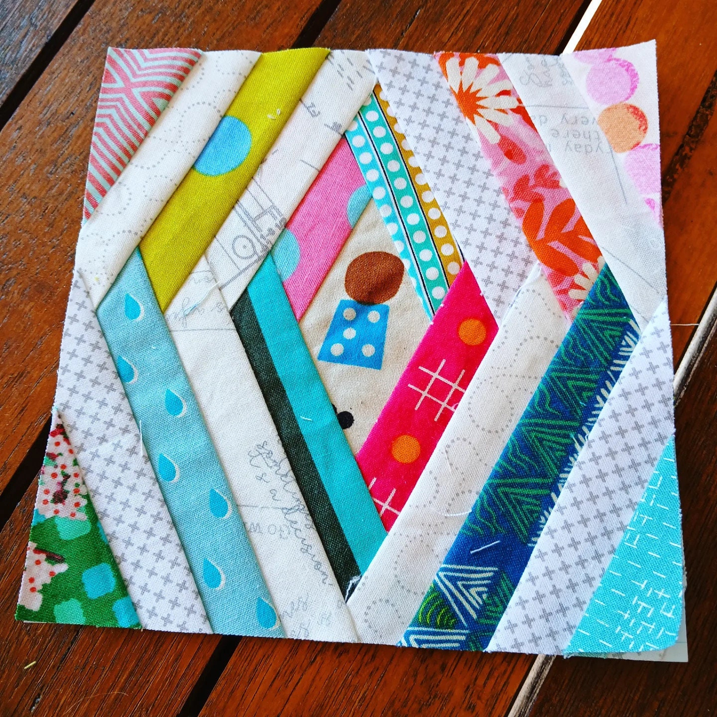 Diamond Log Cabin FPP Foundation Paper Piecing Quilt Block Pattern ...