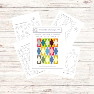 Diamond in a Rectangle FPP Foundation Paper Piecing Quilt Block Pattern ...