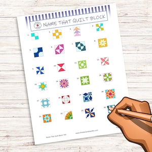 Name That Quilt Block Quiz Quilting Retreat Activity Digital Download ...
