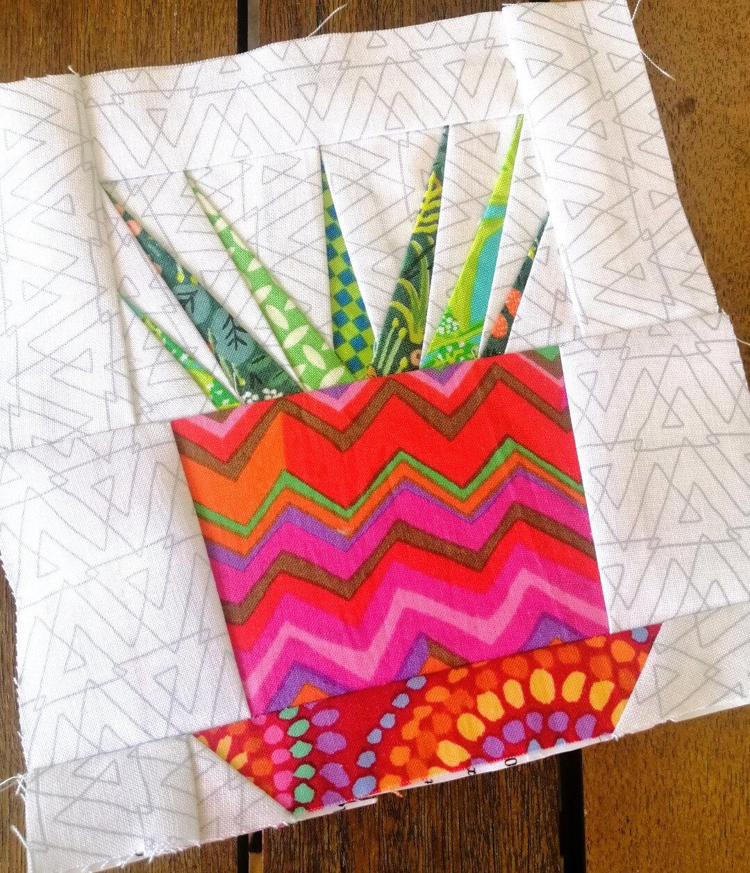 Succulent Block 2 FPP Foundation Paper Piecing Quilt Block Pattern ...