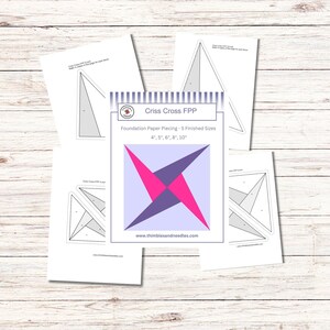 Criss Cross FPP Foundation Paper Piecing Quilt Block Pattern Digital ...