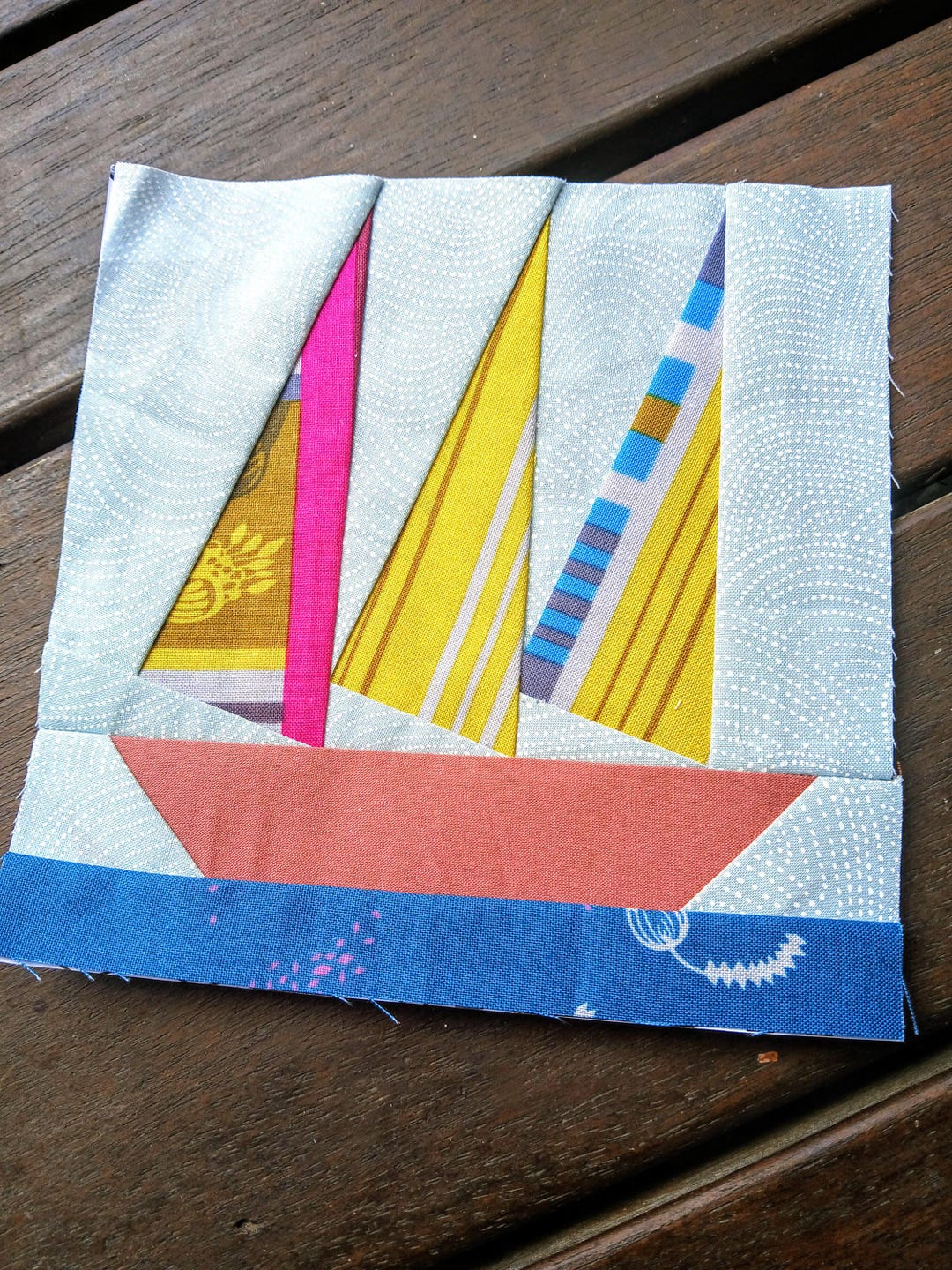 Sailboat Block 2 FPP Foundation Paper Piecing Quilt Block Pattern ...