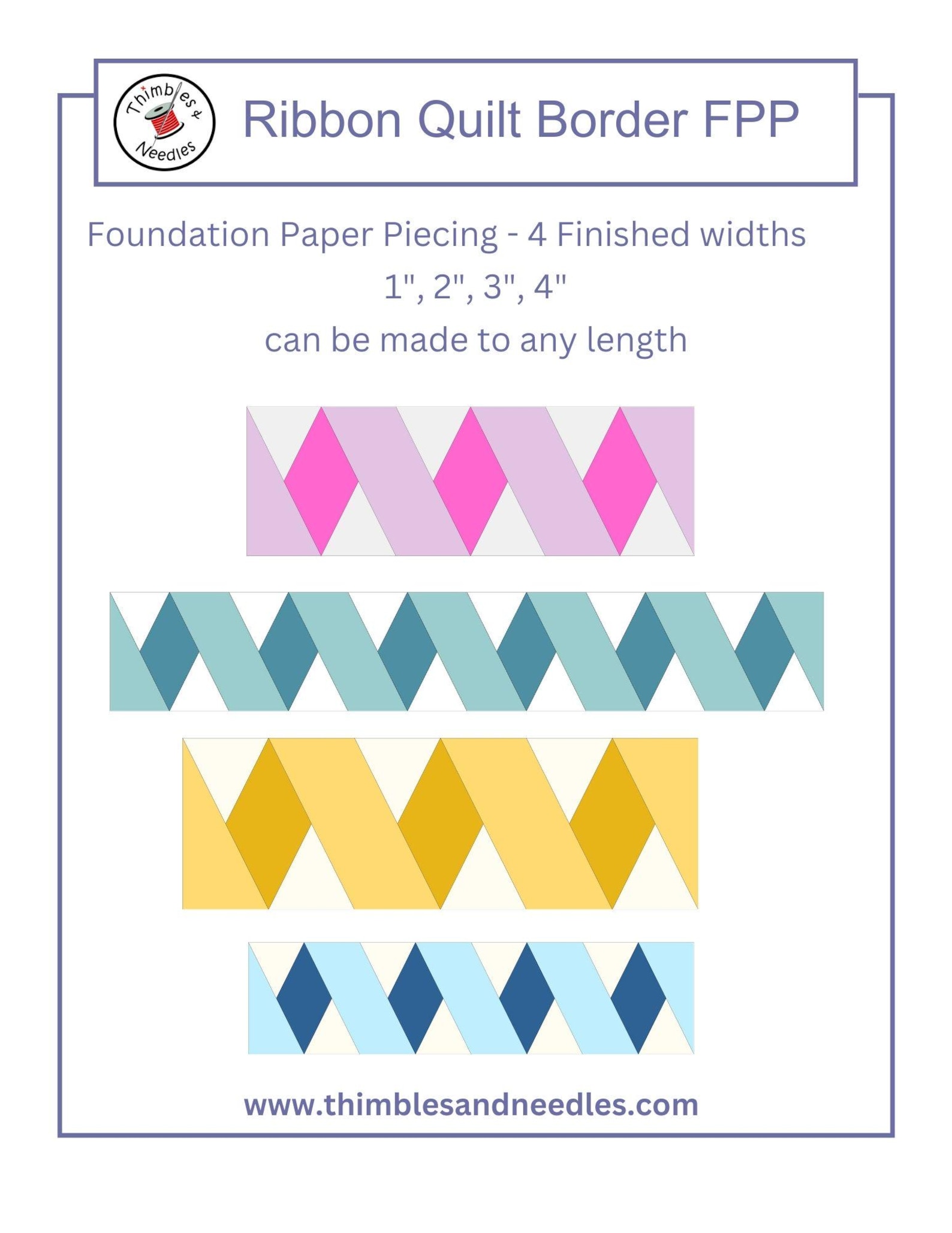 Quilt Border FPP Template Bundle 2 Foundation Paper Piecing Quilt Block ...