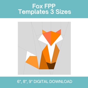 Fox FPP Foundation Paper Piecing Quilt Block Pattern Digital Download ...
