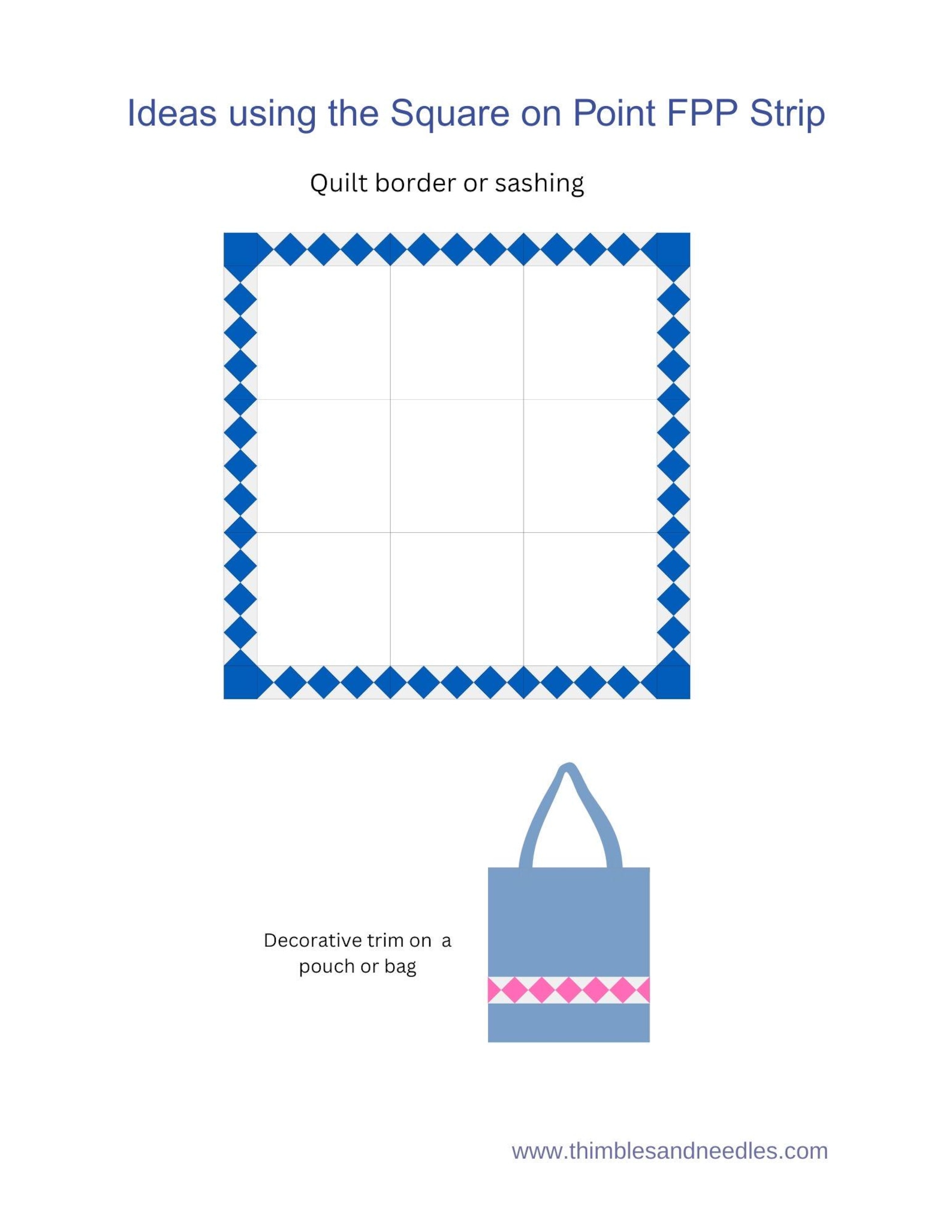 Square on Point Quilt Border FPP Foundation Paper Piecing Pattern ...