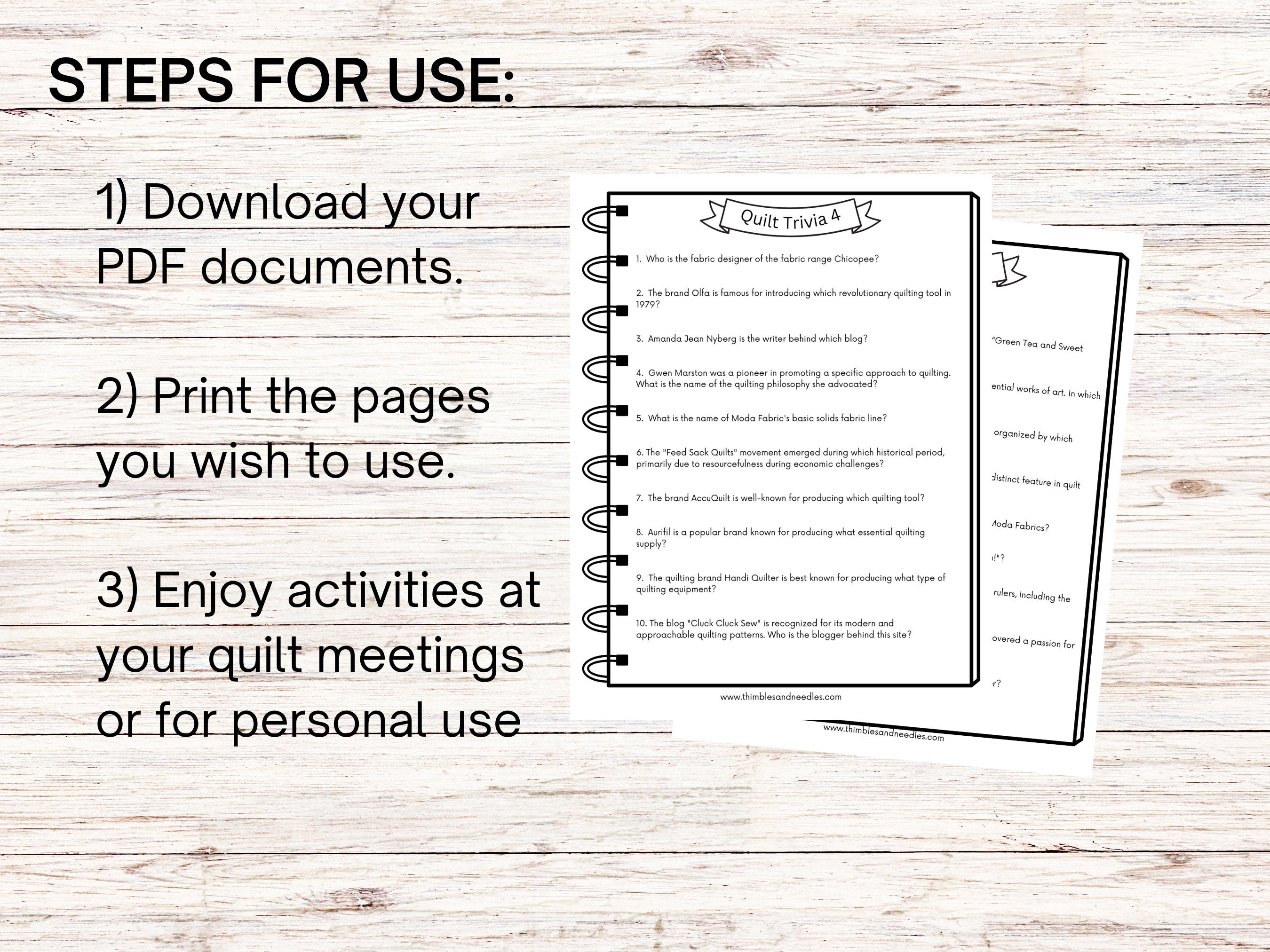 Quilt Trivia Game: Printable Digital Download for Quilt Retreats - Etsy