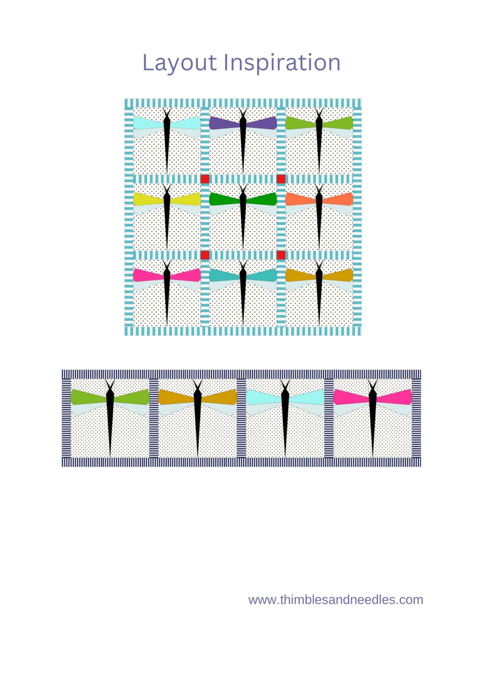 Dragonfly FPP Foundation Paper Piecing Quilt Block Pattern Digital ...