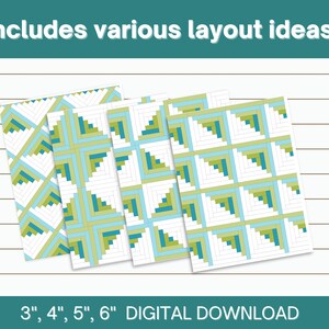 Log Cabin Foundation Paper Piecing FPP Quilt Block Pattern Digital ...