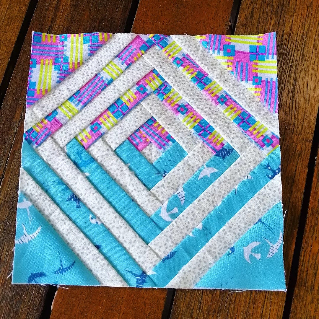 Log Cabin Twist FPP Foundation Paper Piecing Quilt Block Pattern ...