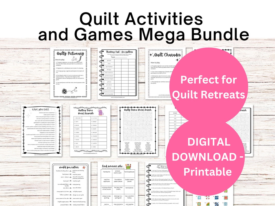 Quilt Games and Activities Mega Printables Bundle Digital Download - Etsy