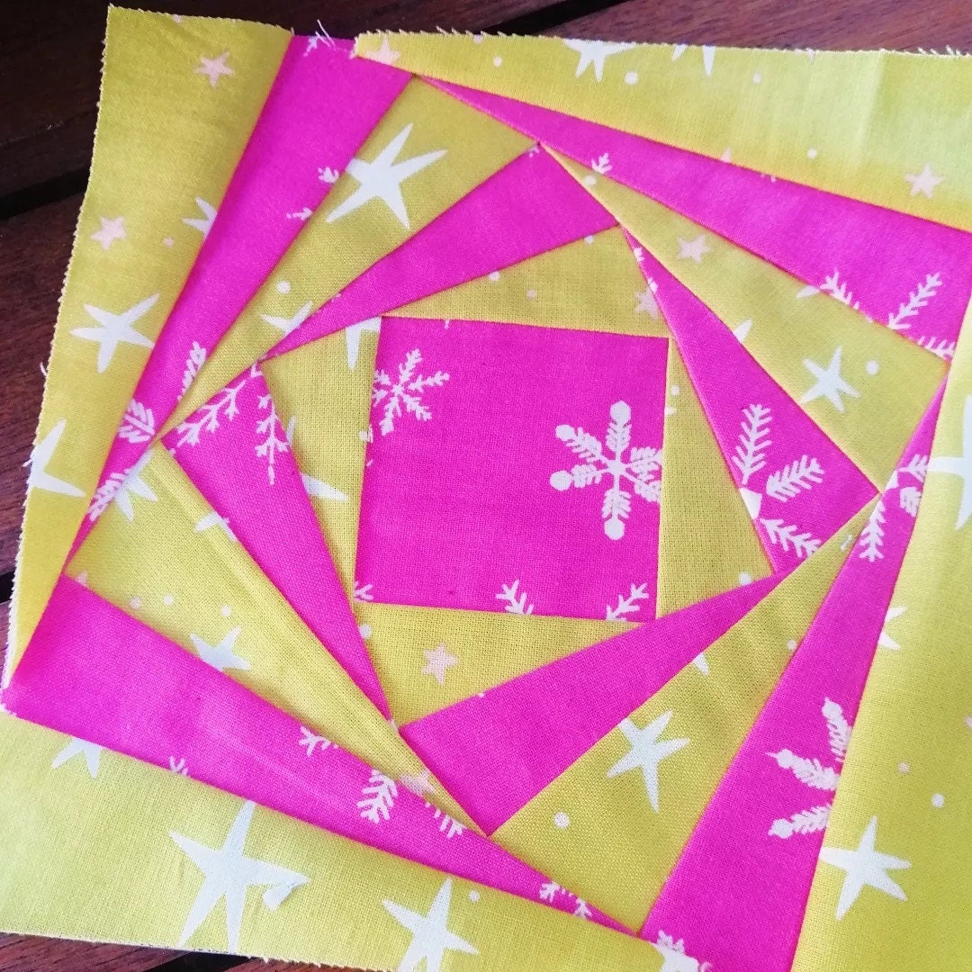 Twisted Log Cabin FPP Foundation Paper Piecing Quilt Block Pattern ...