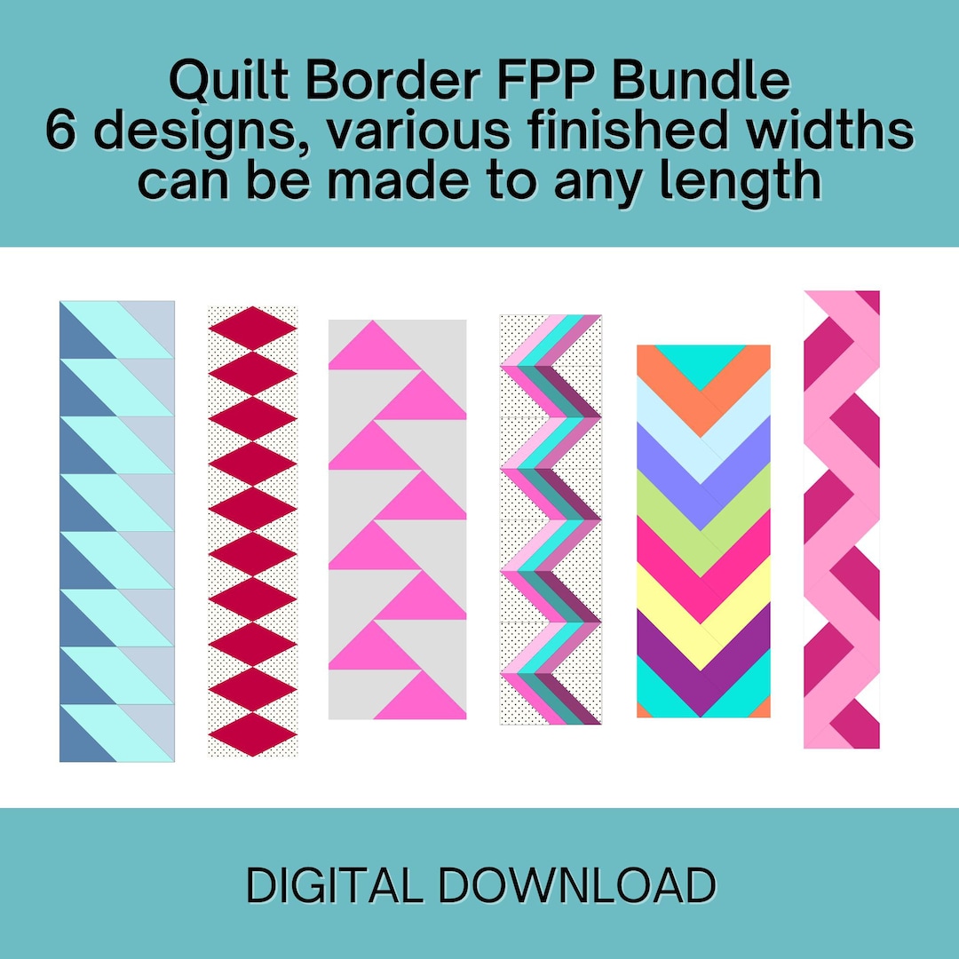 Quilt Border FPP Template Bundle Foundation Paper Piecing Quilt Block ...