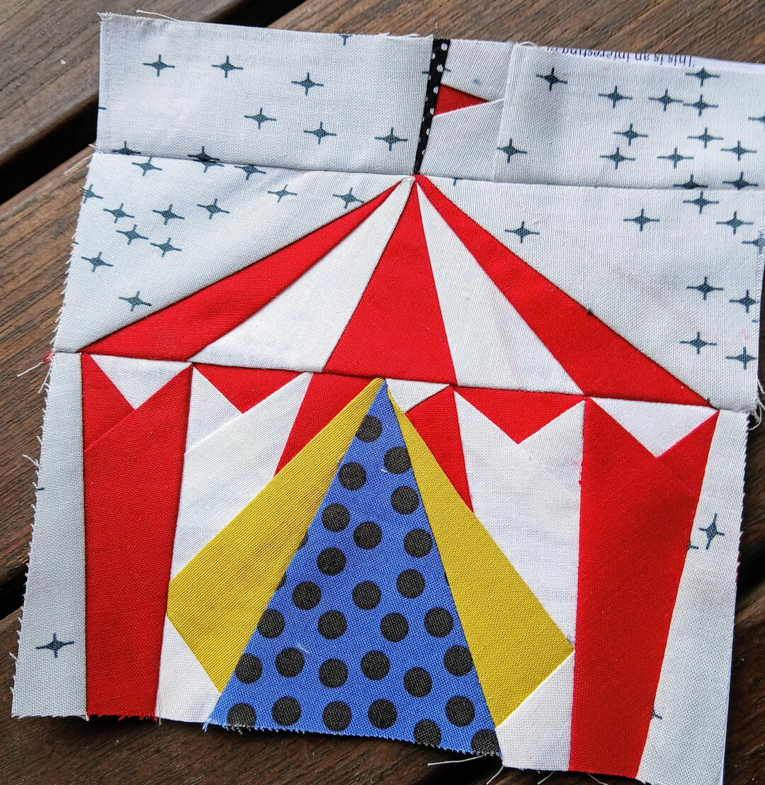 Circus Tent Foundation Paper Piecing FPP Quilt Block Pattern Digital ...