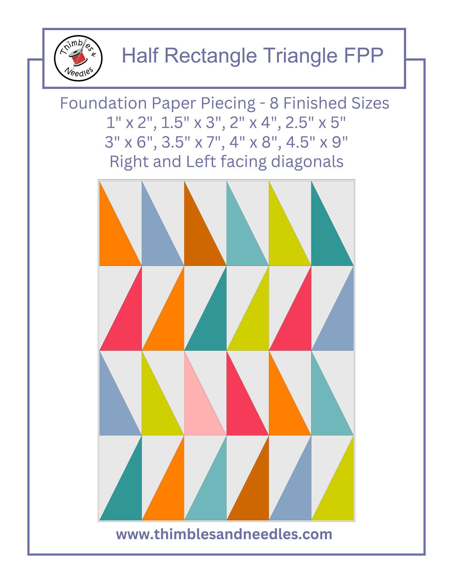 Half Rectangle Triangles FPP Foundation Paper Piecing Quilt Block ...