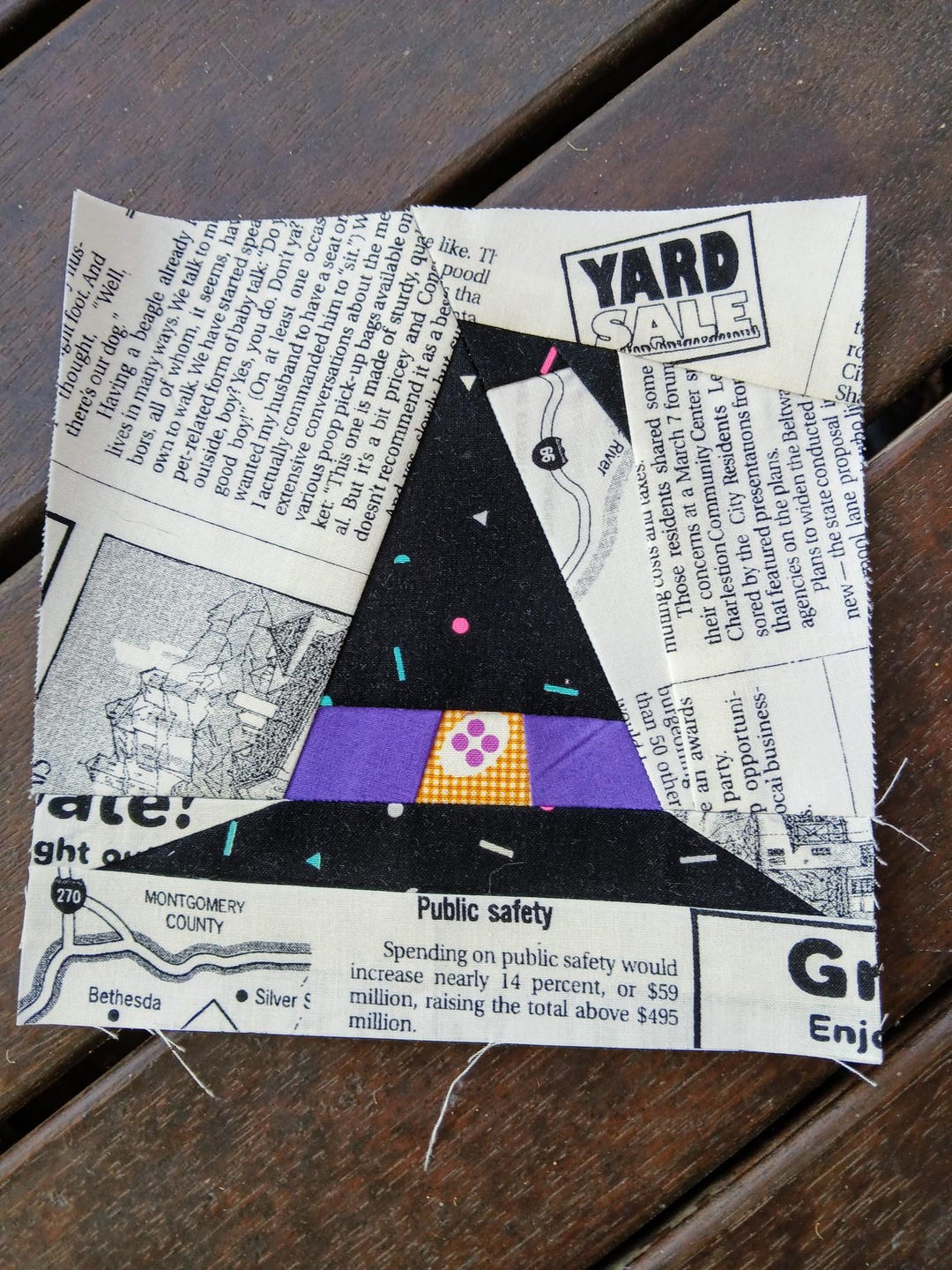 Witch's Hat FPP Foundation Paper Piecing Quilt Block Pattern Digital ...