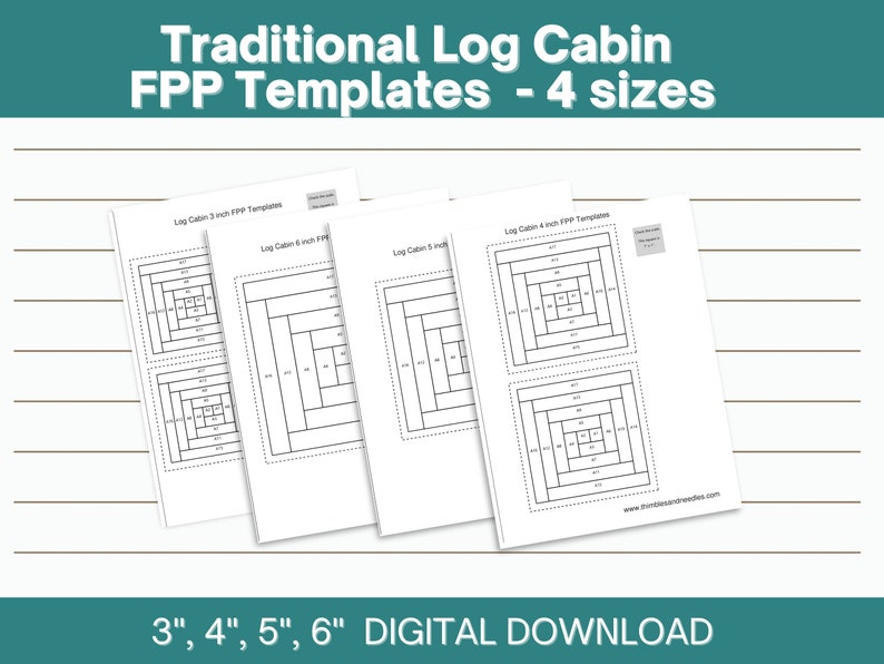 Log Cabin Foundation Paper Piecing FPP Templates - Etsy