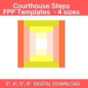 Courthouse Steps Foundation Paper Piecing FPP Quilt Block Pattern ...