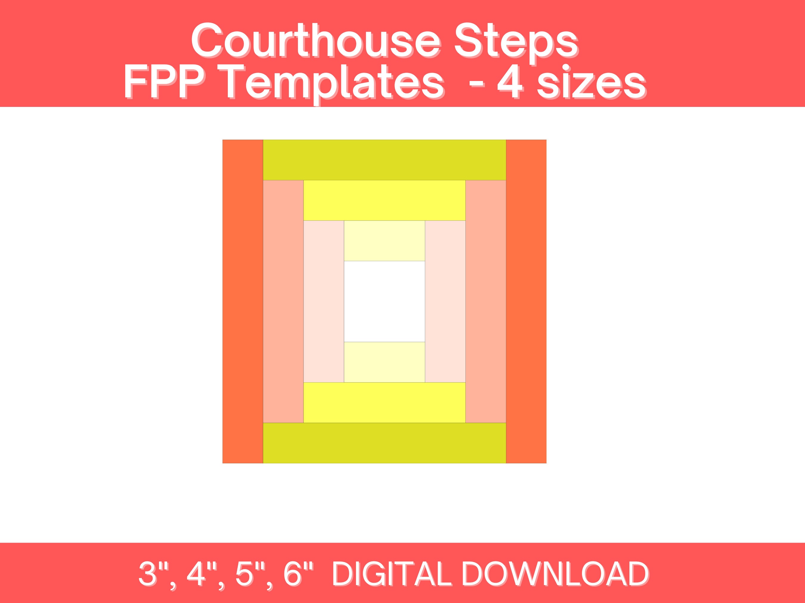 Courthouse Steps Foundation Paper Piecing FPP Quilt Block Pattern ...