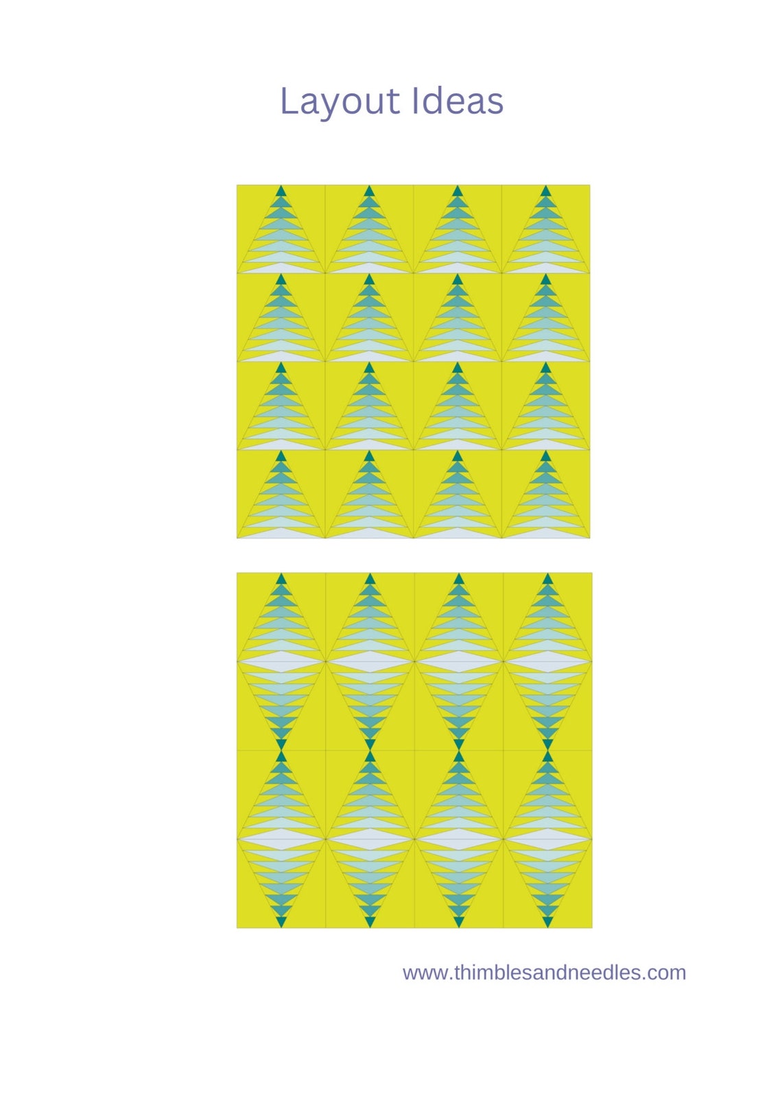 Flying Geese Tree FPP Foundation Paper Piecing Quilt Block Pattern ...