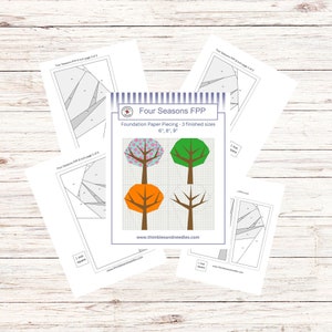 Four Seasons Tree FPP Foundation Paper Piecing Quilt Block Pattern ...