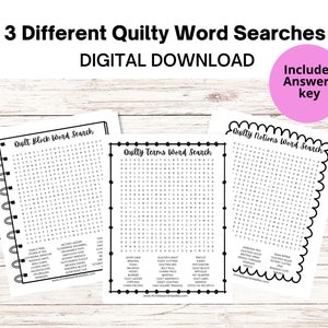 Quilting Word Search Printables Quilt Retreat Games Digital Download - Etsy