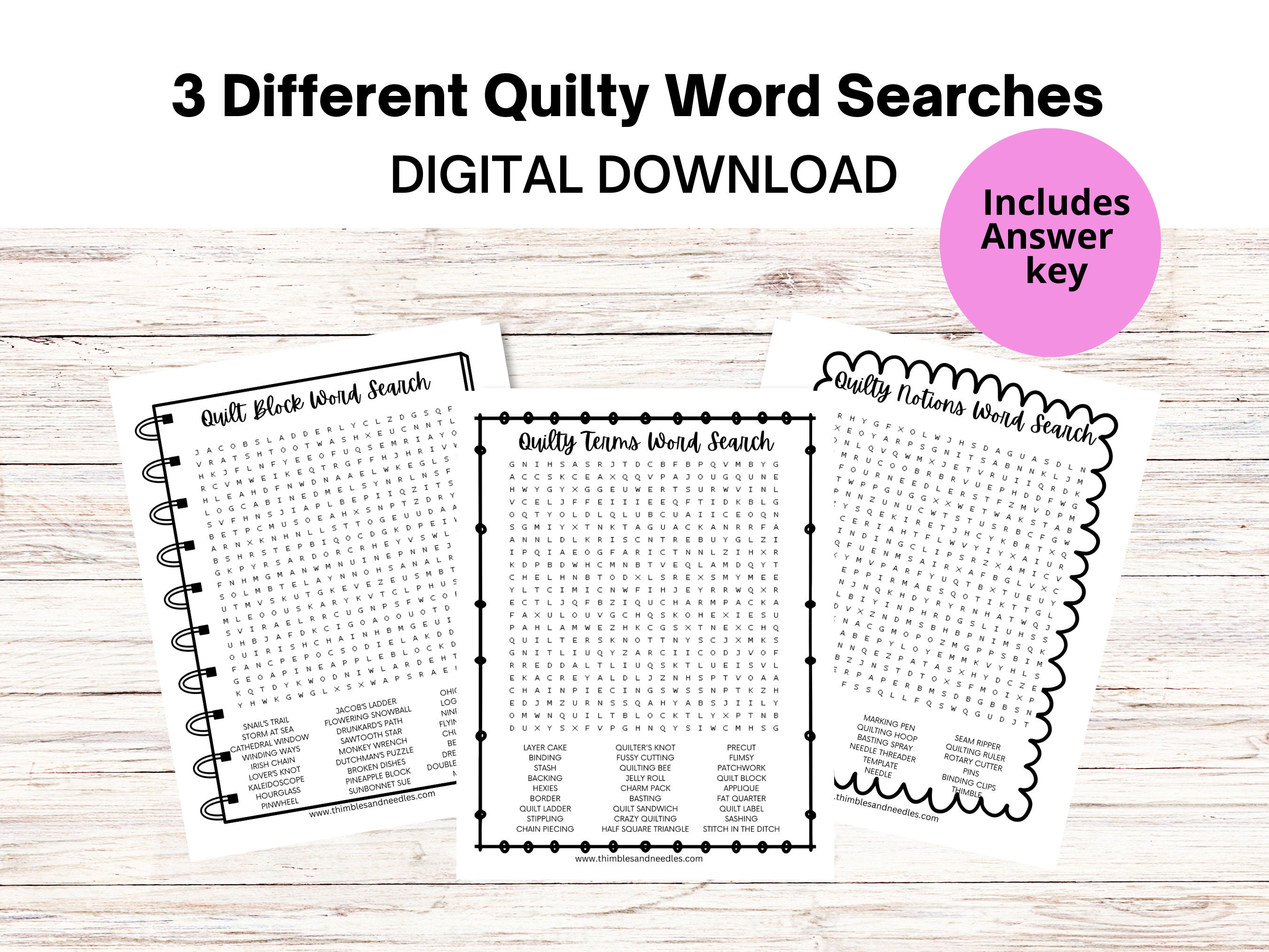 Quilting Word Search Printables Quilt Retreat Games Digital Download - Etsy