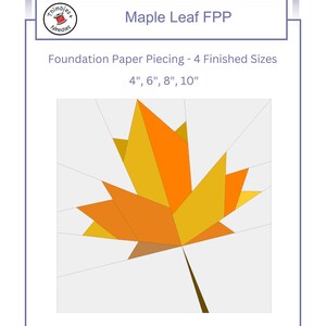 Maple Leaf FPP Foundation Paper Piecing Quilt Block Pattern Digital ...